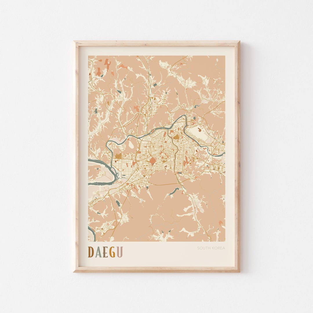 Daegu Map Poster, Daegu Print, Daegu Poster, Daegu Wall Art, South ...