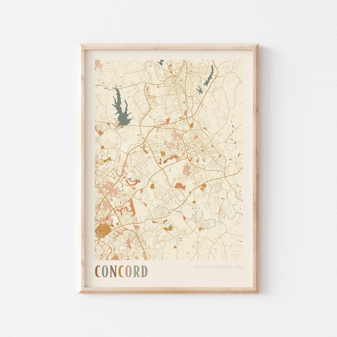 Concord Map Poster, Concord Print, Concord Poster, Concord Wall Art ...