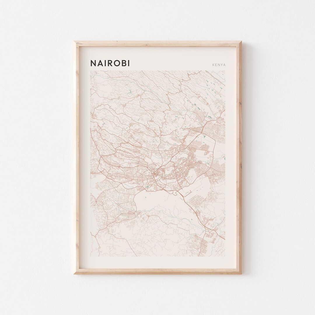Nairobi Map Poster, Nairobi Print, Nairobi Poster, Nairobi Wall Art ...