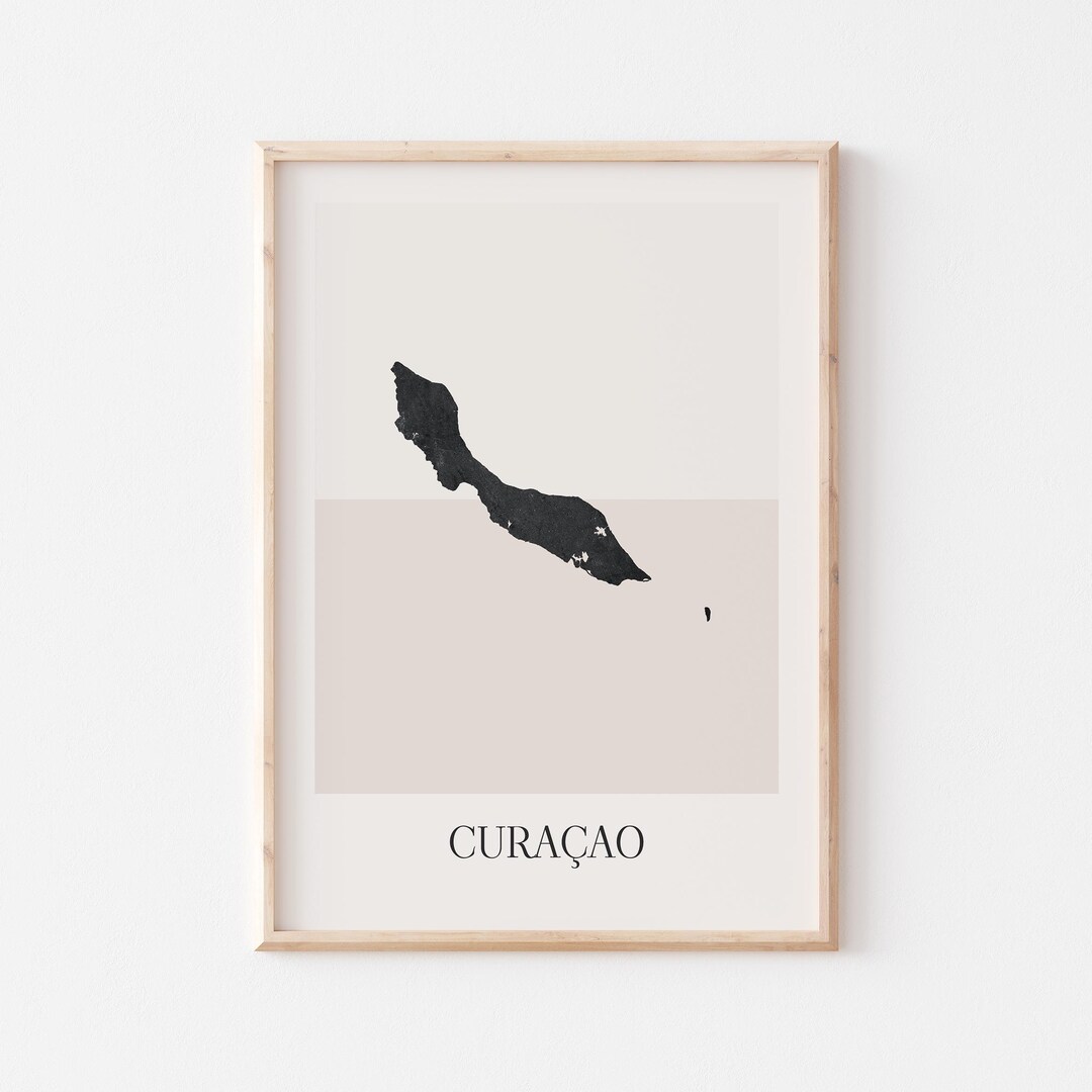 Curacao Map Poster, Curacao Print, Curacao Map Print Minimalist Boho ...