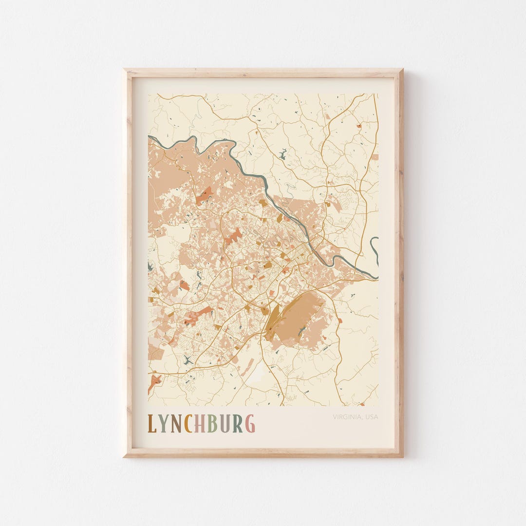 Lynchburg Map Poster, Lynchburg Print, Lynchburg Poster, Lynchburg Wall ...