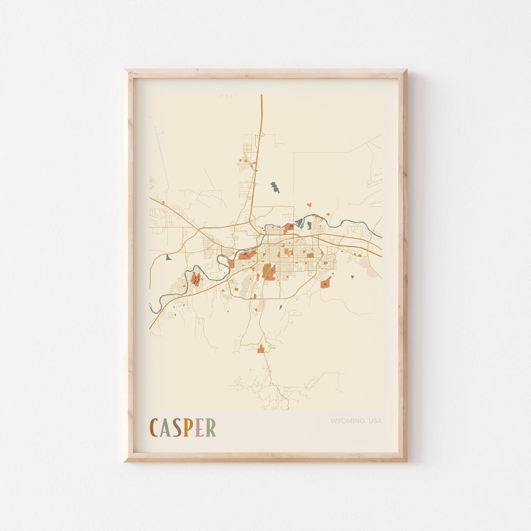 Casper Map Poster, Casper Print, Casper Poster, Casper Wall Art ...