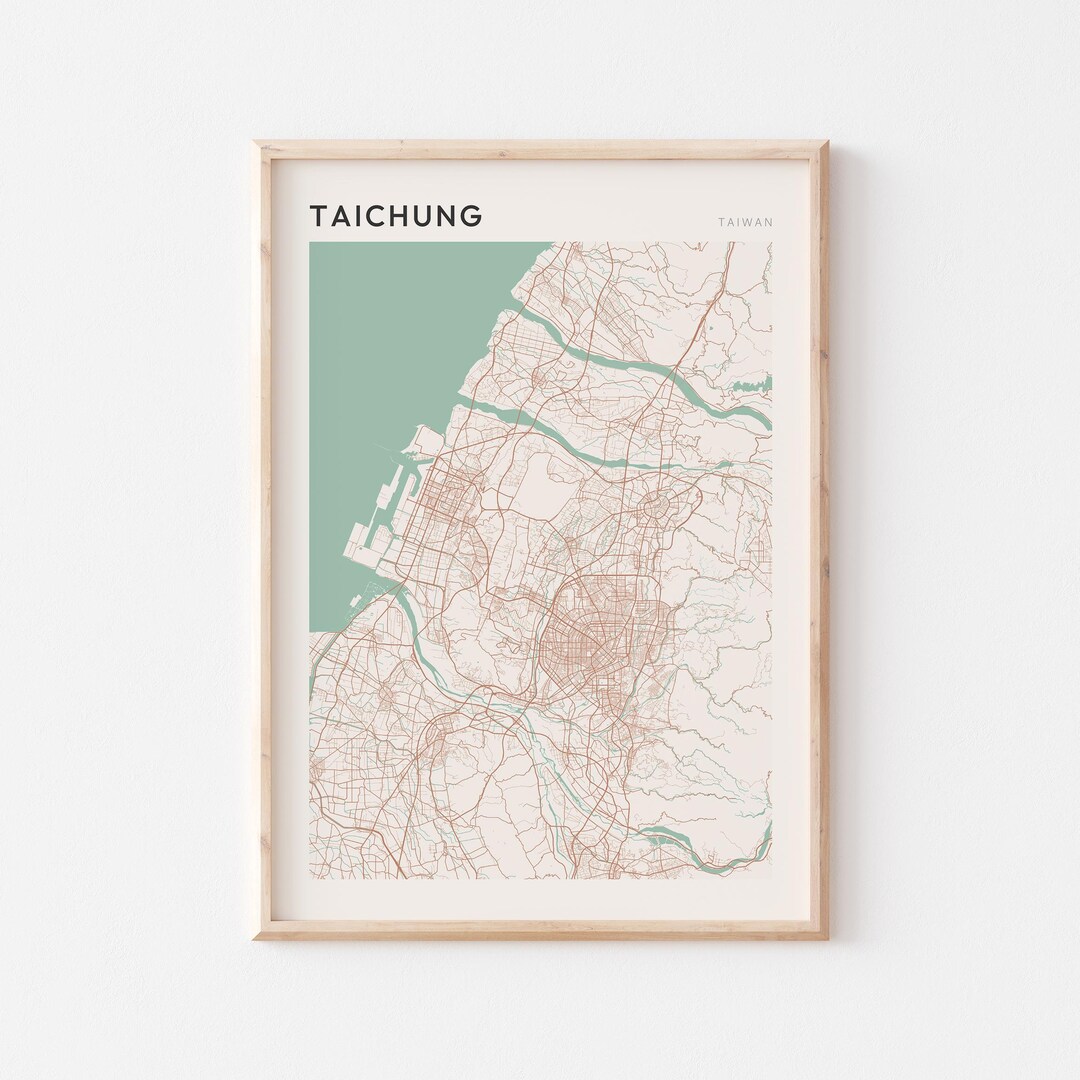 Taichung Map Poster, Taichung Print, Taichung Poster, Taichung Wall Art ...