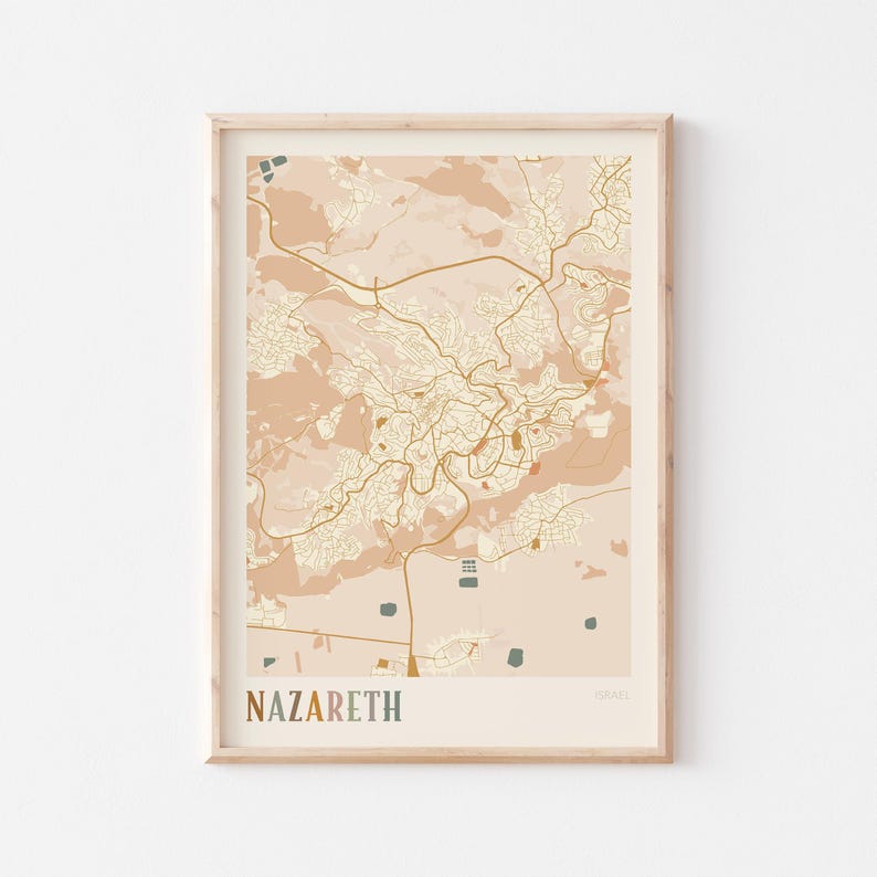 Nazareth Map Poster, Nazareth Print, Nazareth Poster, Nazareth Wall Art ...