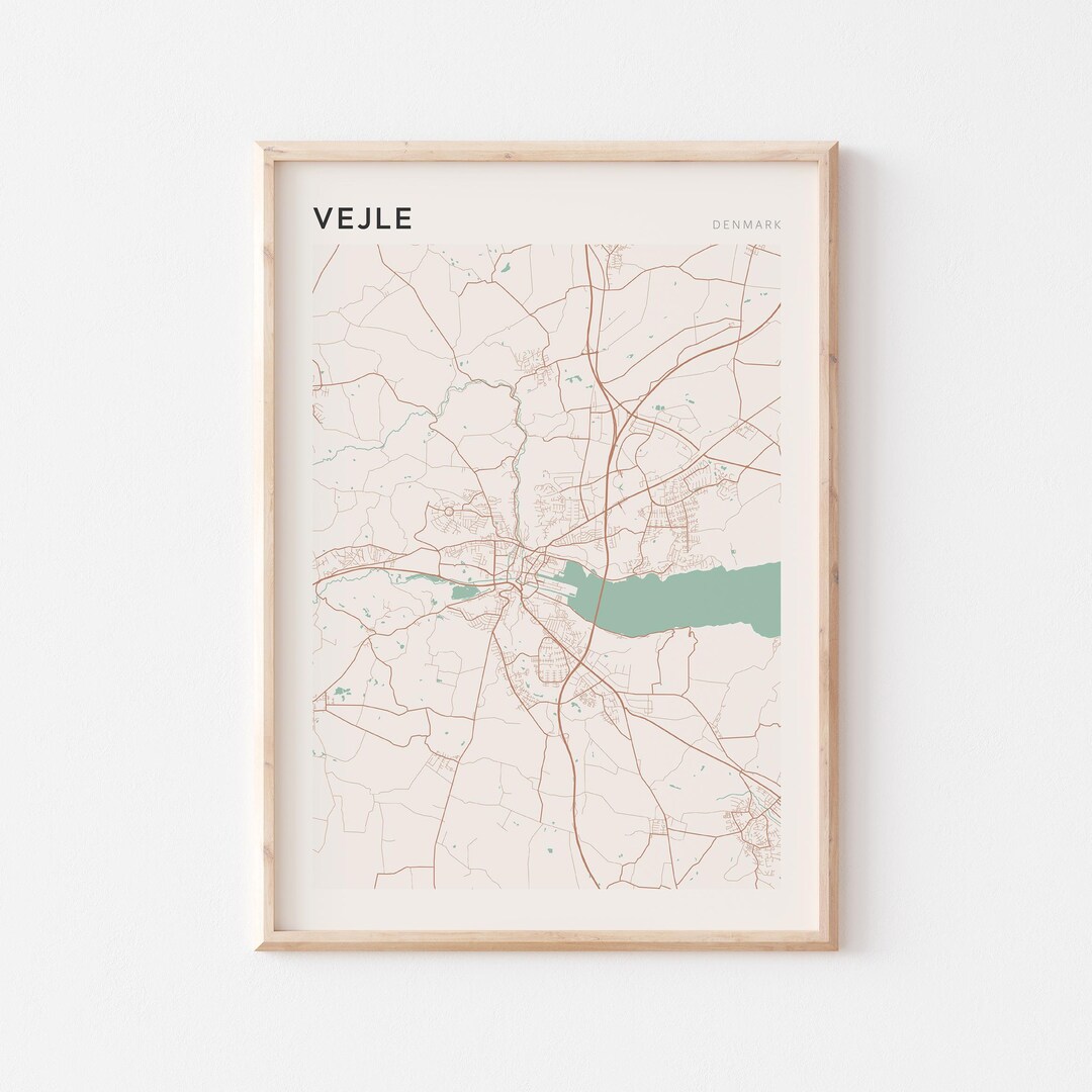 Vejle Map Poster, Vejle Print, Vejle Poster, Vejle Wall Art, Denmark ...