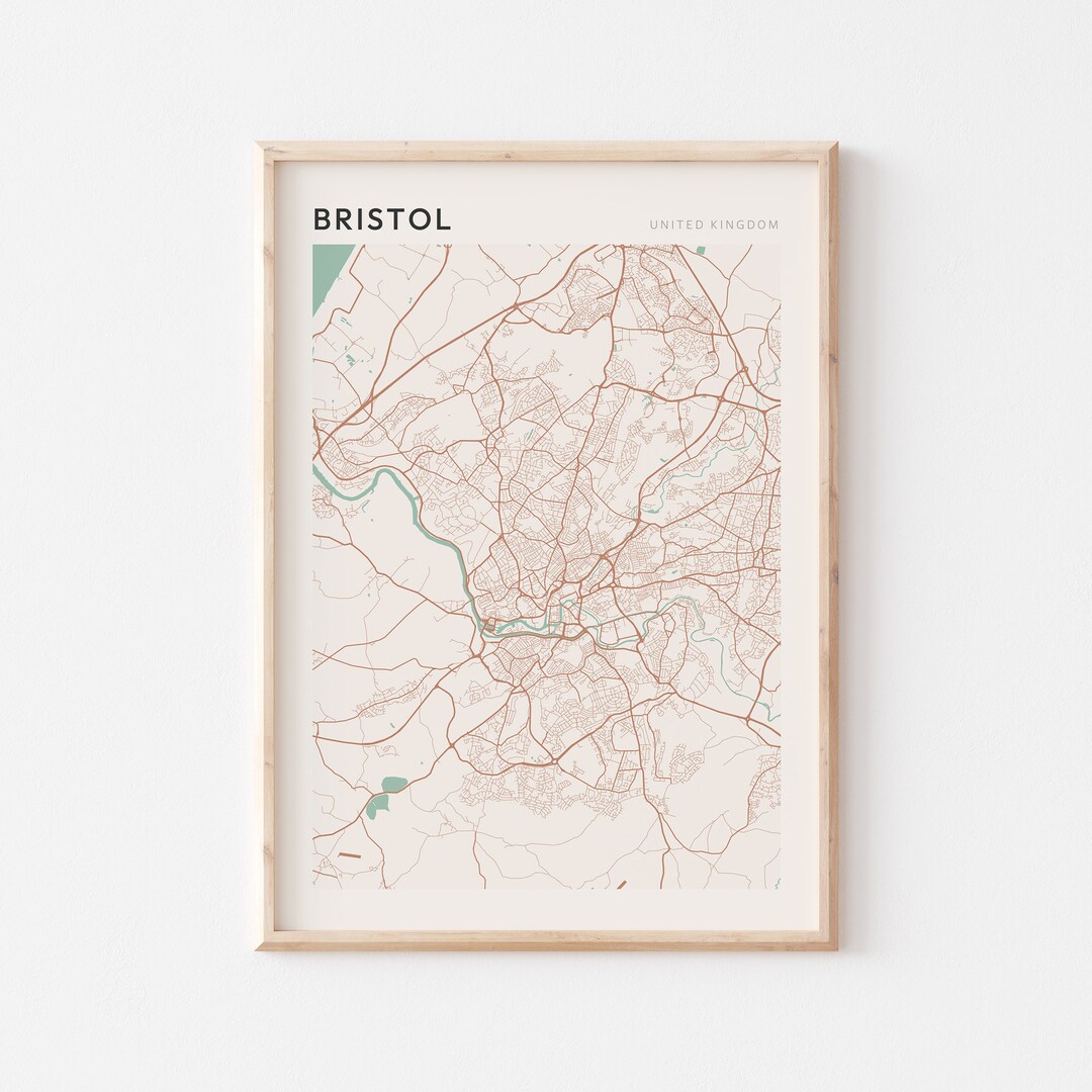 Bristol Map Poster, Bristol Poster, Bristol Wall Art, Bristol Print ...