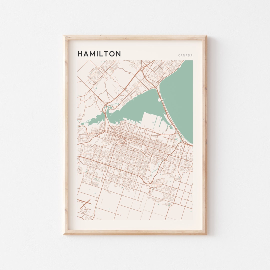 Hamilton Ontario Map Poster, Hamilton Wall Art, Hamilton Poster ...