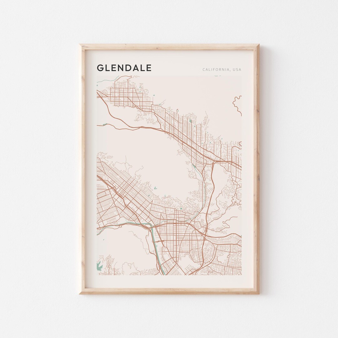 Glendale Map Poster, Glendale Print, Glendale Poster, Glendale Wall Art ...