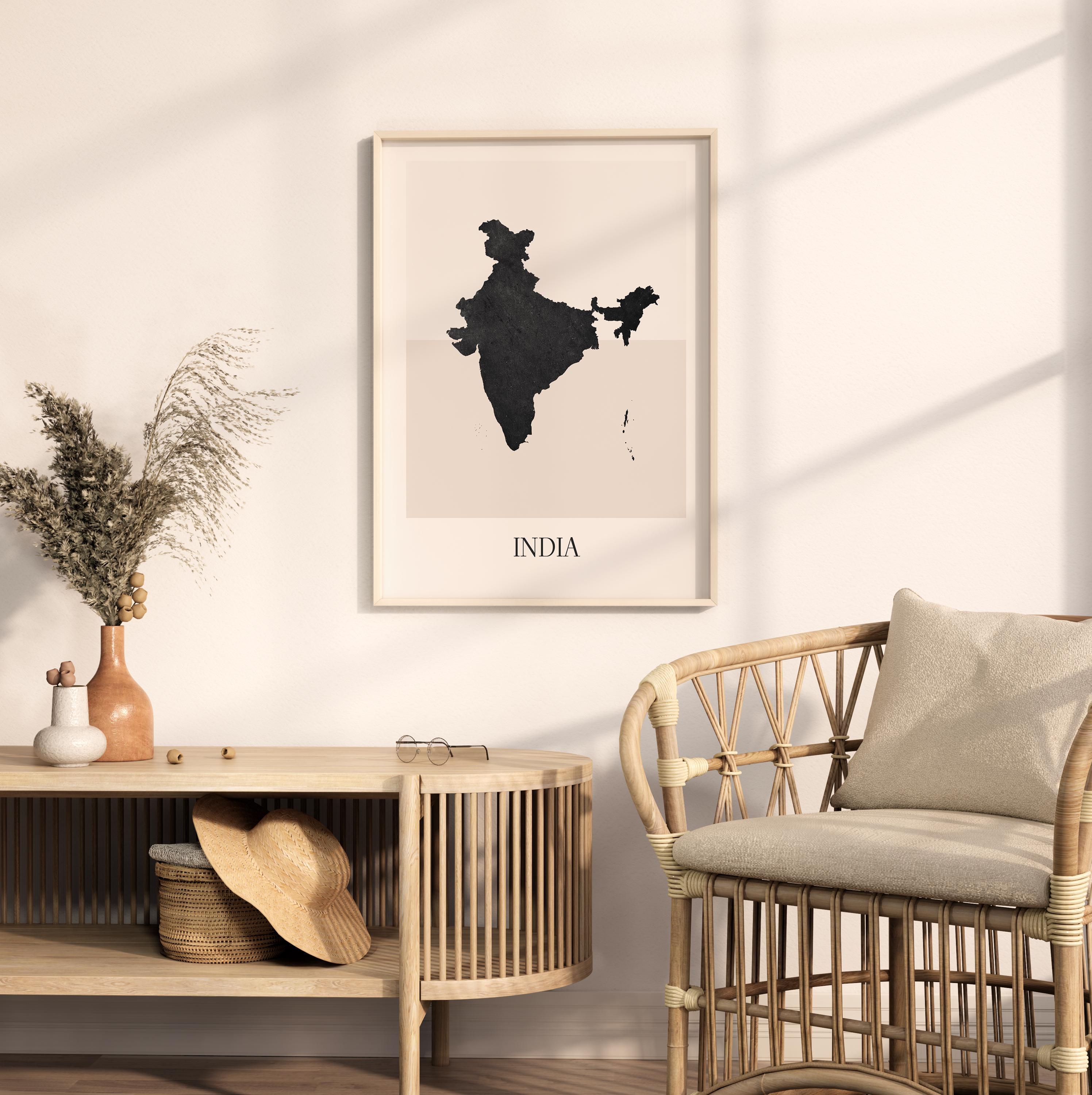 India Map Poster, India Print, India Map Print Minimalist Boho Wall Art ...