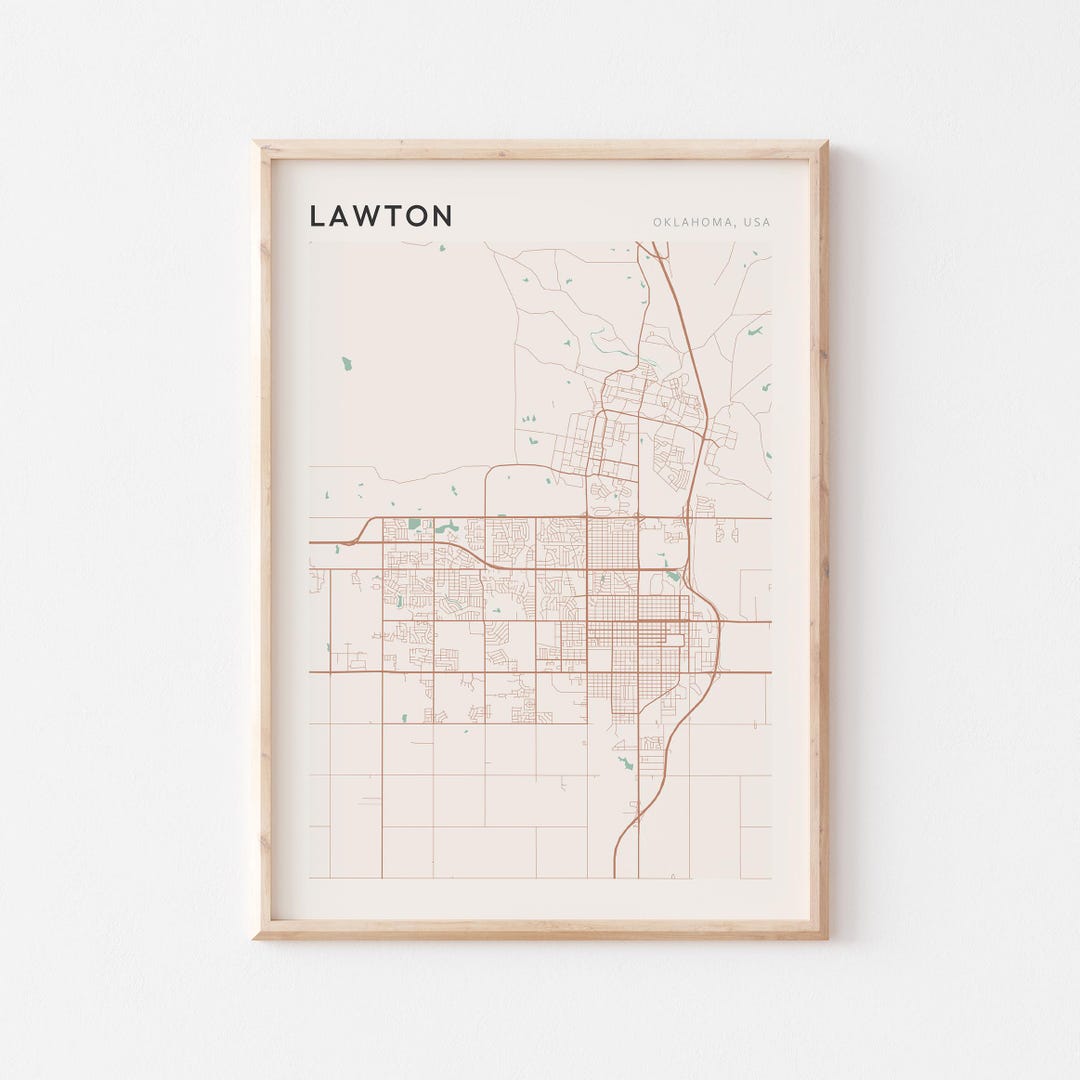 Lawton Map Poster, Lawton Print, Lawton Poster, Lawton Wall Art ...