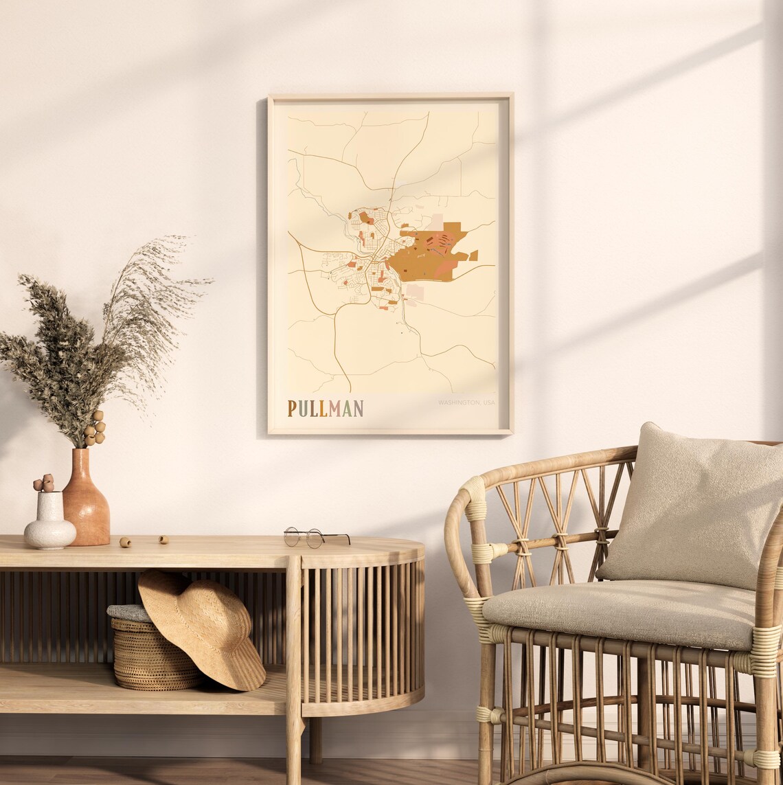 Pullman Map Poster, Pullman Print, Pullman Poster, Pullman Wall Art ...