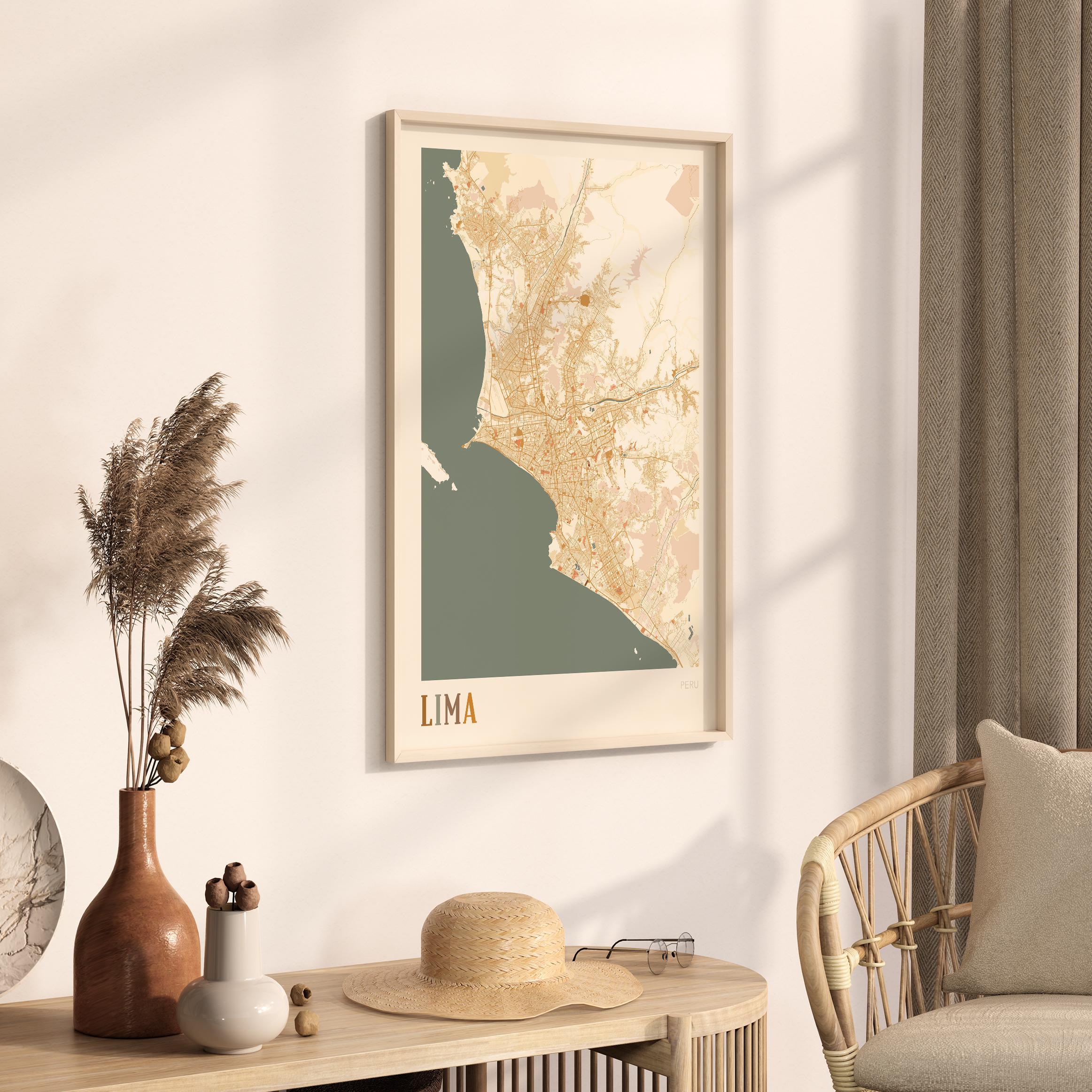 Lima Map Poster, Lima Print, Lima Poster, Lima Wall Art, Peru, Travel ...