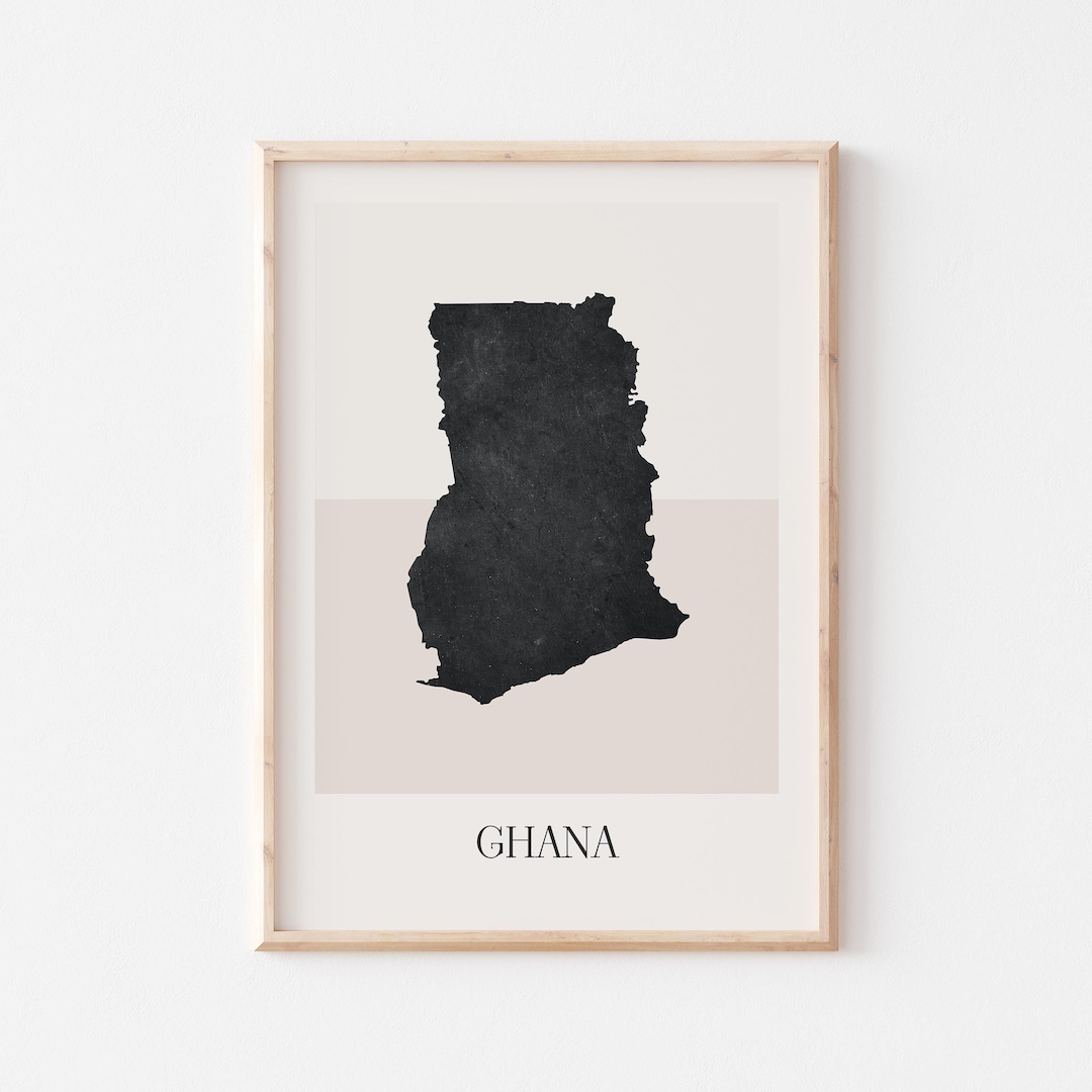 Ghana Map Poster, Ghana Print, Ghana Map Print Minimalist Boho Wall Art ...