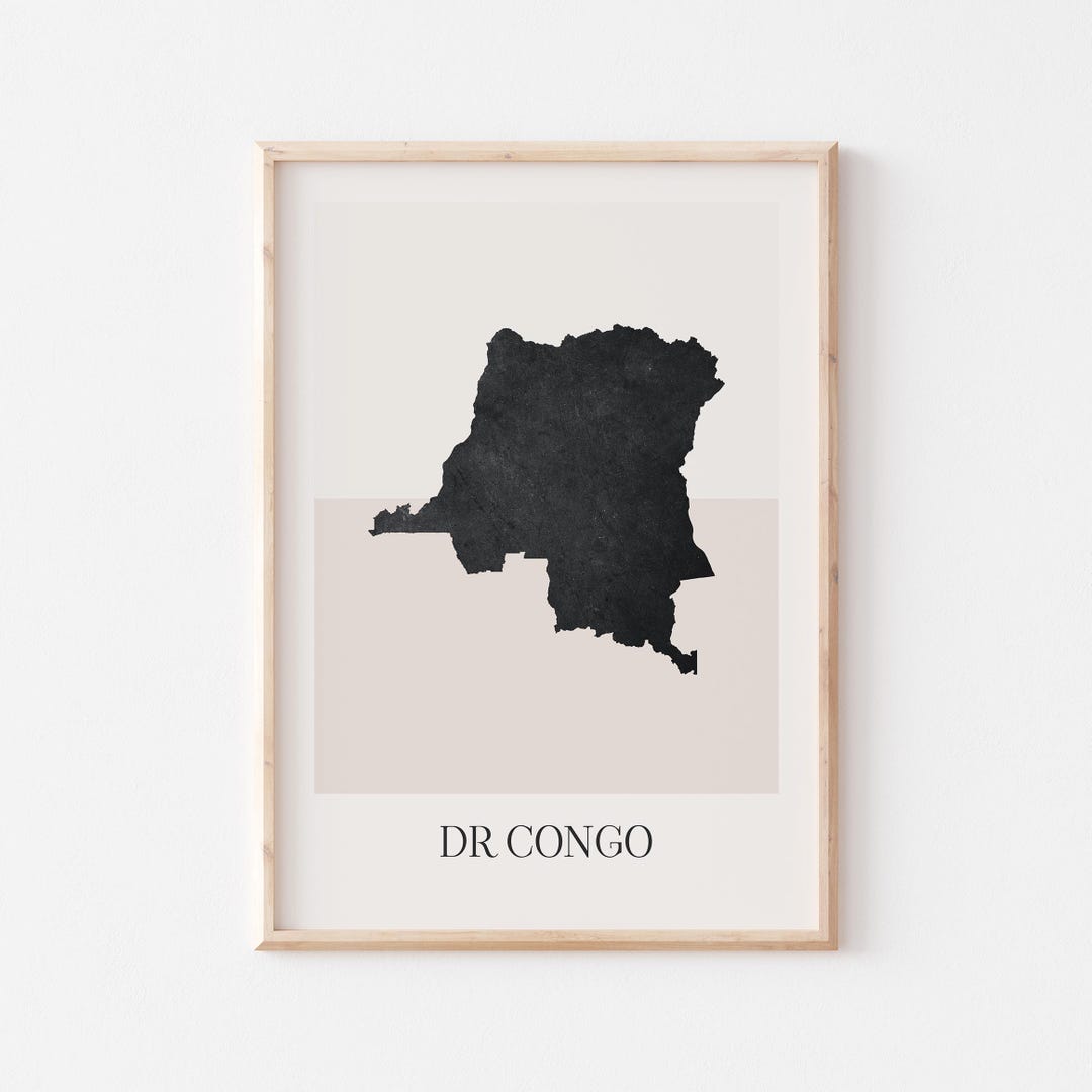 Congo Map Poster, Congo Print, Congo Map Print Minimalist Boho Wall Art ...