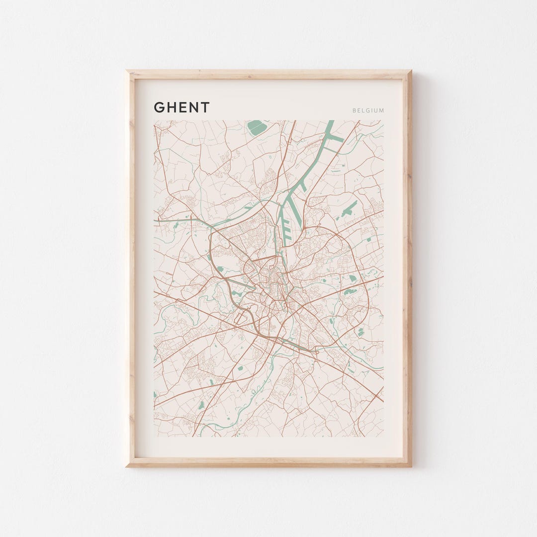 Ghent Map Poster, Ghent Print, Ghent Poster, Ghent Wall Art, Belgium ...