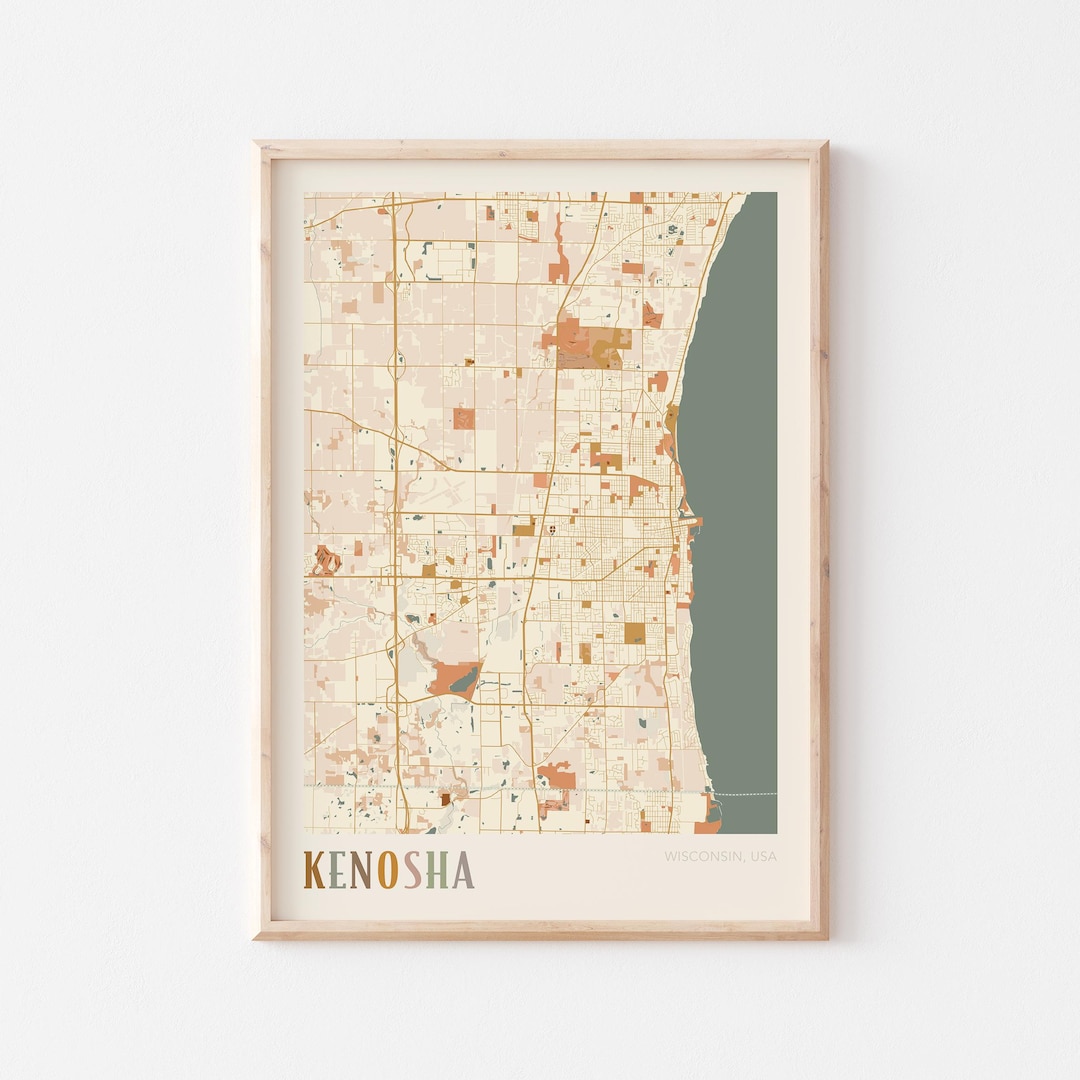 Kenosha Map Poster, Kenosha Print, Kenosha Poster, Kenosha Wall Art ...