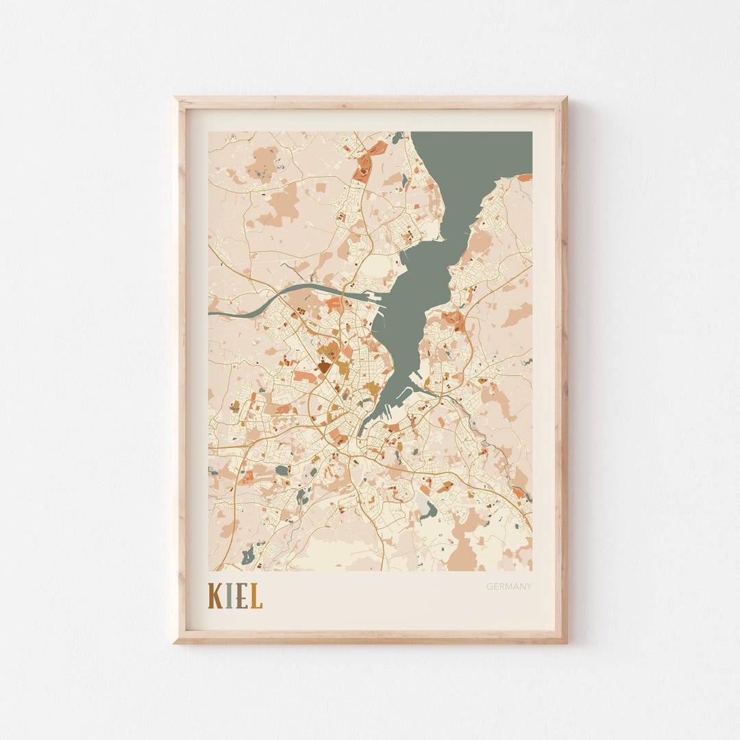 Kiel Map Poster, Kiel Print, Kiel Poster, Kiel Wall Art, Germany ...