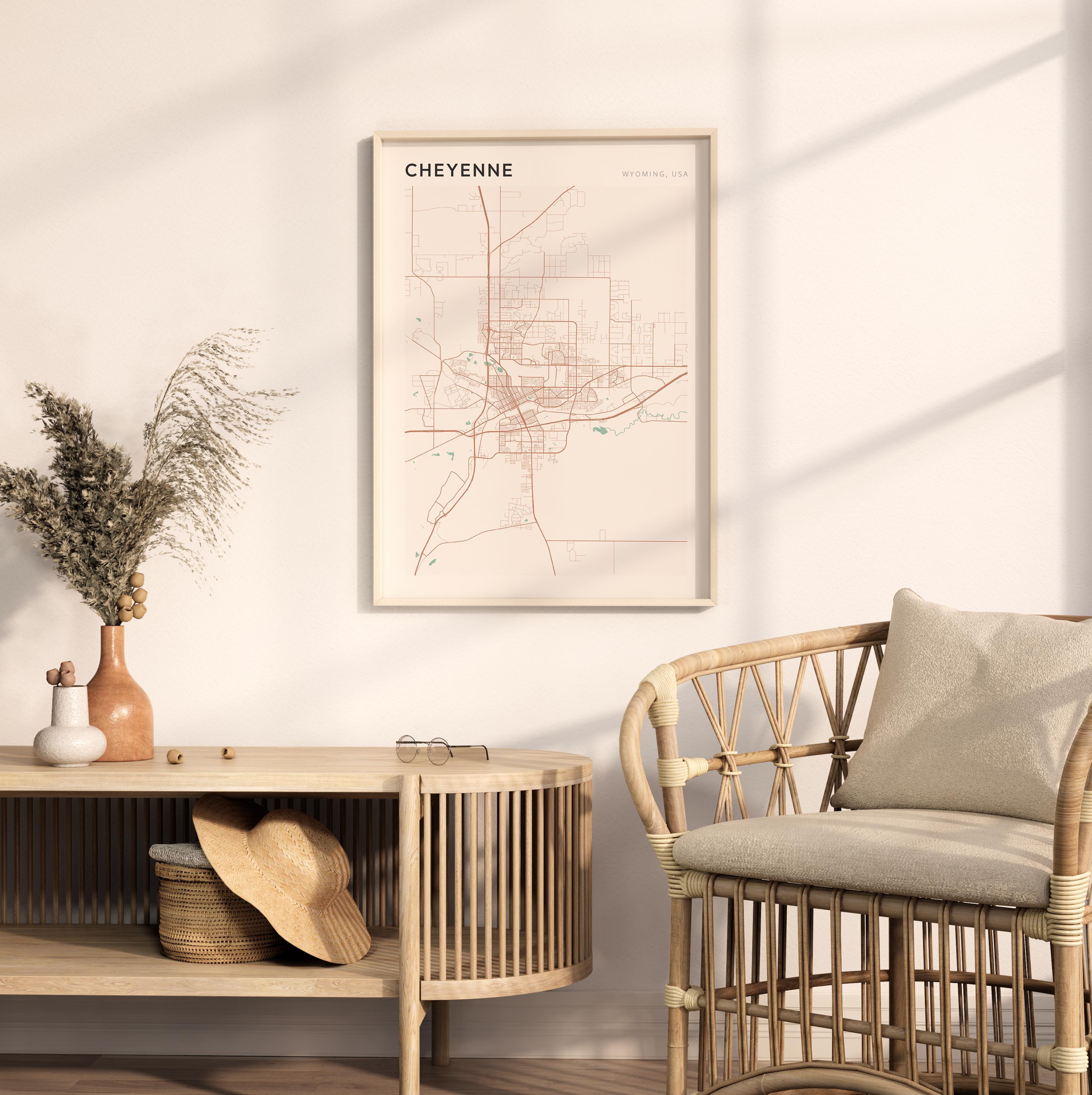 Cheyenne Map Poster, Cheyenne Print, Cheyenne Poster, Cheyenne Wall Art ...