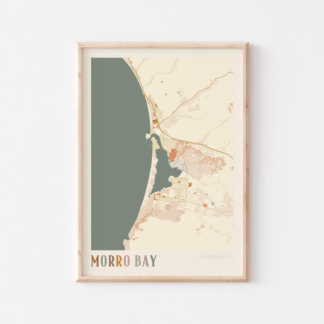 Morro Bay Map Poster, Morro Bay Print, Morro Bay Poster, Morro Bay Wall ...