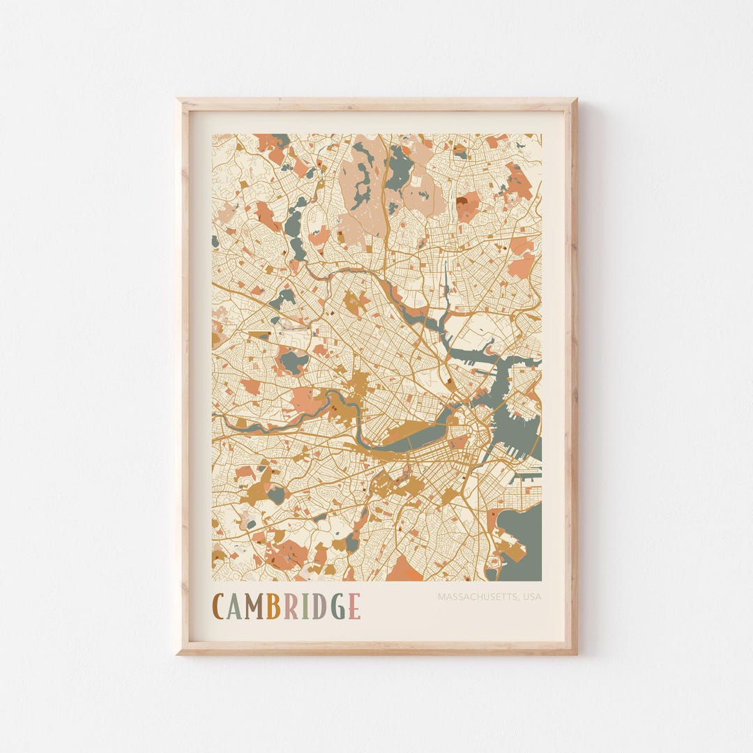 Cambridge Map Poster, Cambridge Print, Cambridge Poster, Cambridge Wall ...