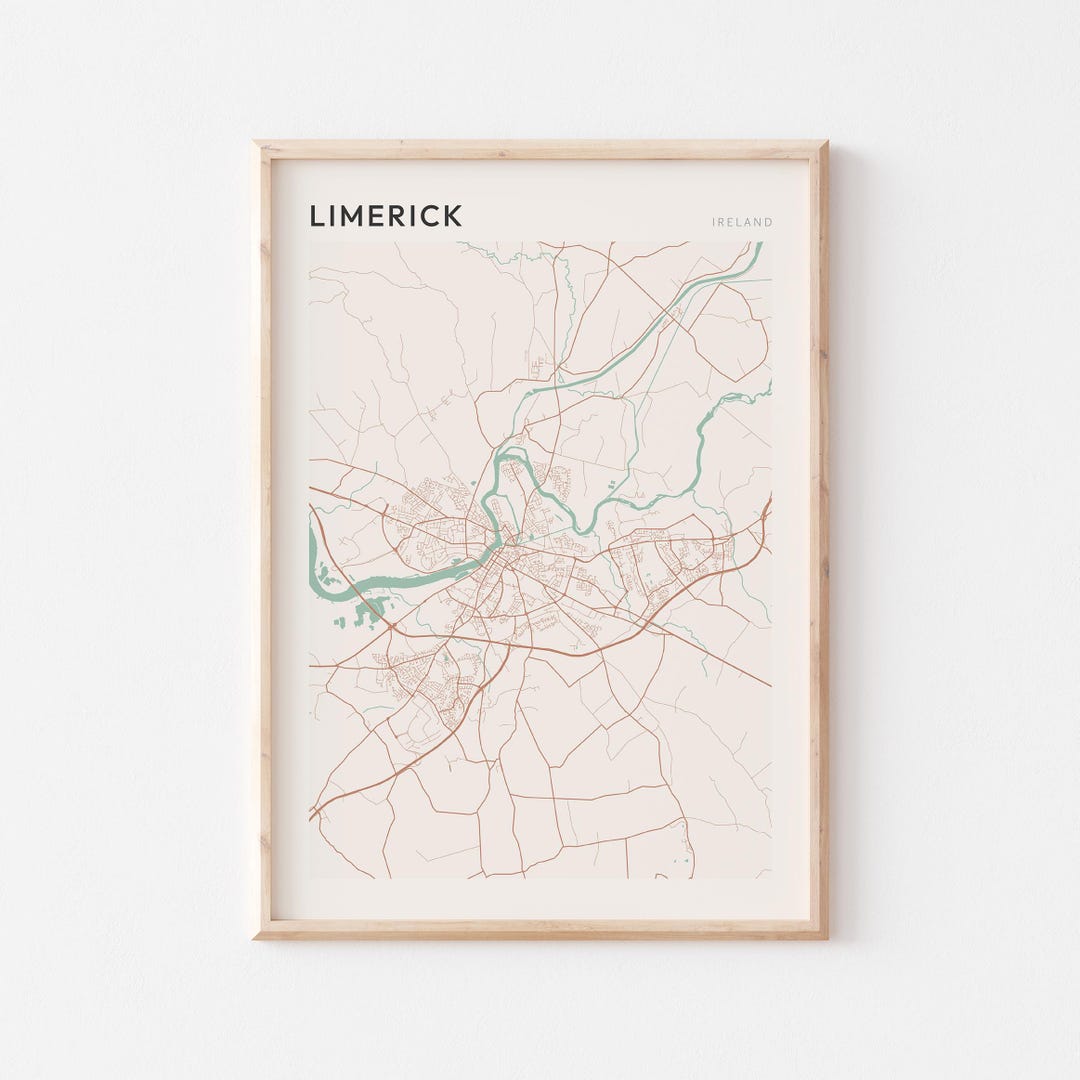 Limerick Map Poster, Limerick Print, Limerick Poster, Limerick Wall Art ...