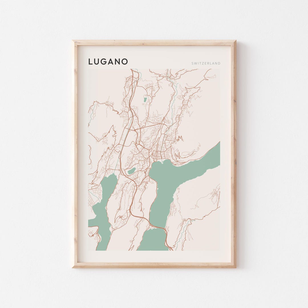 Lugano Map Poster, Lugano Print, Lugano Poster, Lugano Wall Art ...