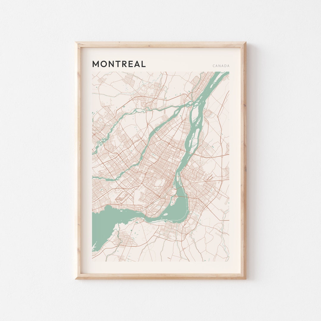 Montreal Map Poster, Montreal Wall Art, Montreal City Map, Montreal ...