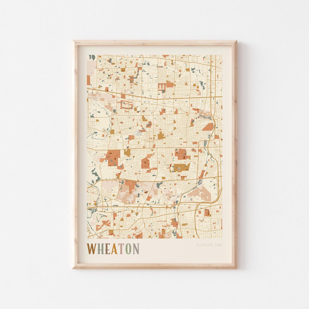 Wheaton Map Poster, Wheaton Print, Wheaton Poster, Wheaton Wall Art ...