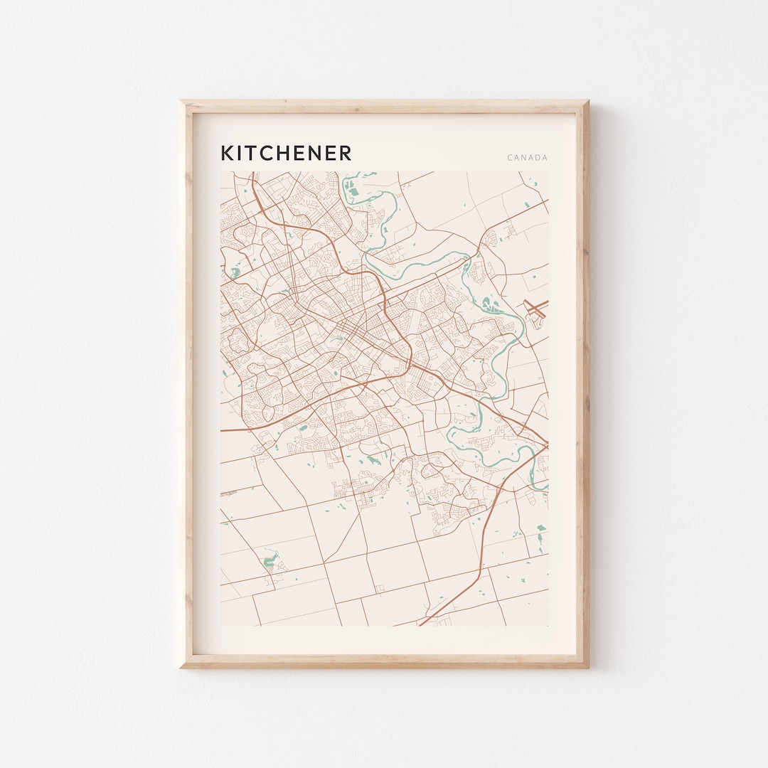 Kitchener Map Poster, Kitchener Wall Art, Kitchener Poster, Kitchener ...