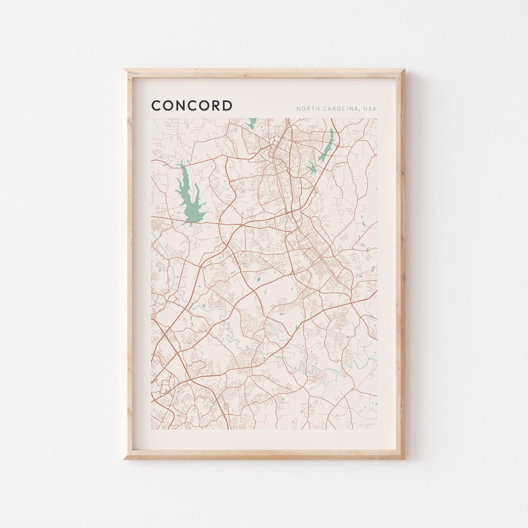 Concord Map Poster, Concord Print, Concord Poster, Concord Wall Art ...