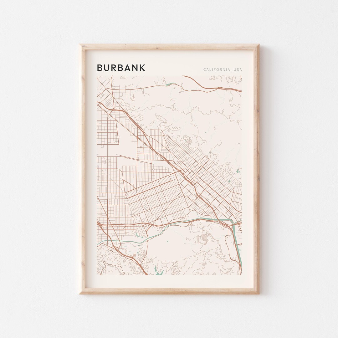 Burbank Map Poster, Burbank Print, Burbank Poster, Burbank Wall Art ...