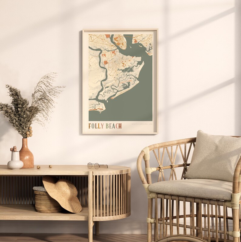 Folly Beach Map Poster, Folly Beach Print, Folly Beach Poster, Folly ...