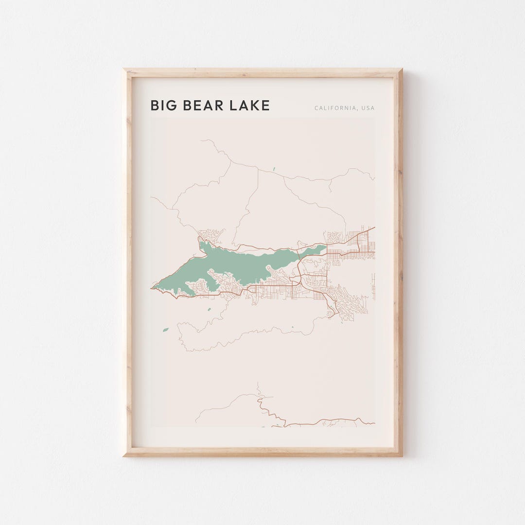 Big Bear Lake Map Poster, Big Bear Lake Print, Big Bear Lake Poster ...