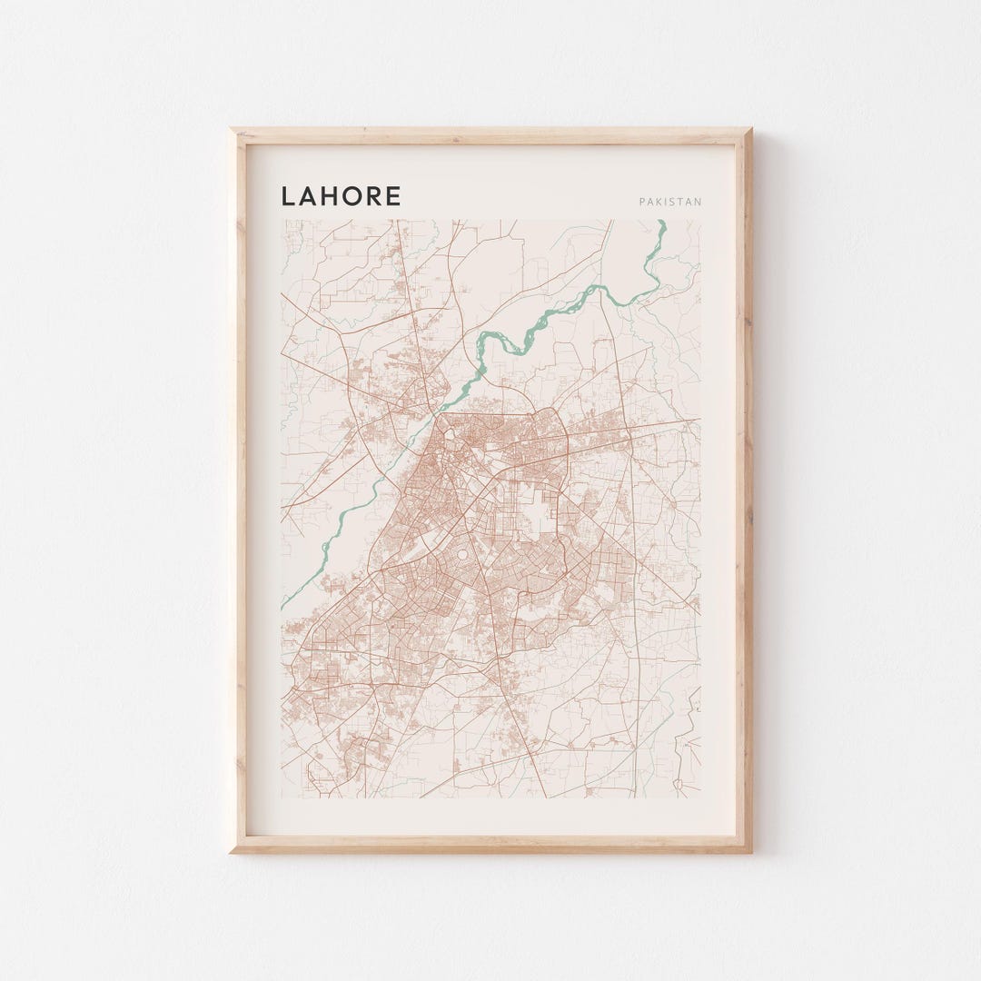 Lahore Map Poster, Lahore Print, Lahore Poster, Lahore Wall Art ...