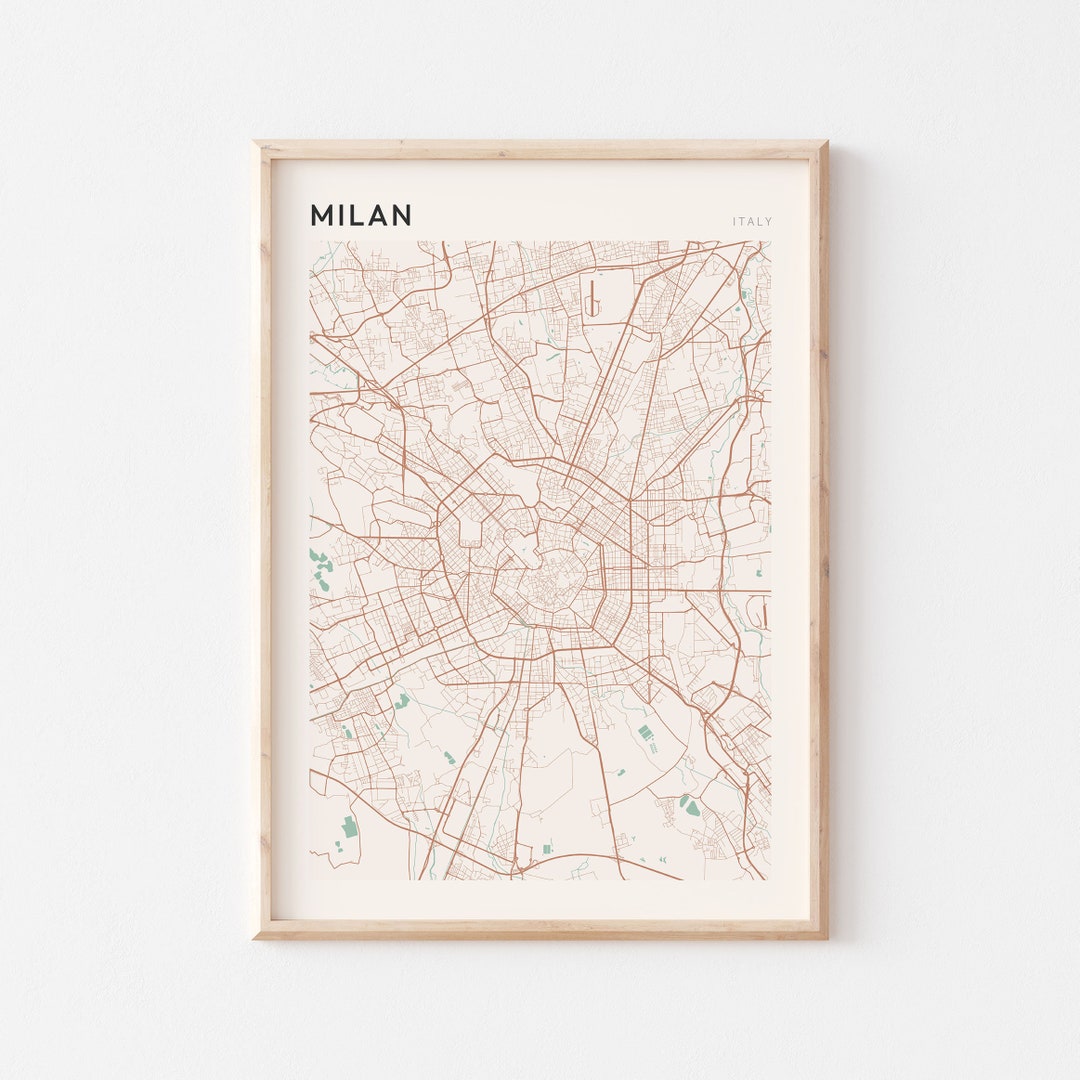 Milan Map Poster, Milan Wall Art, Milan City Map, Milan Poster, Milan ...