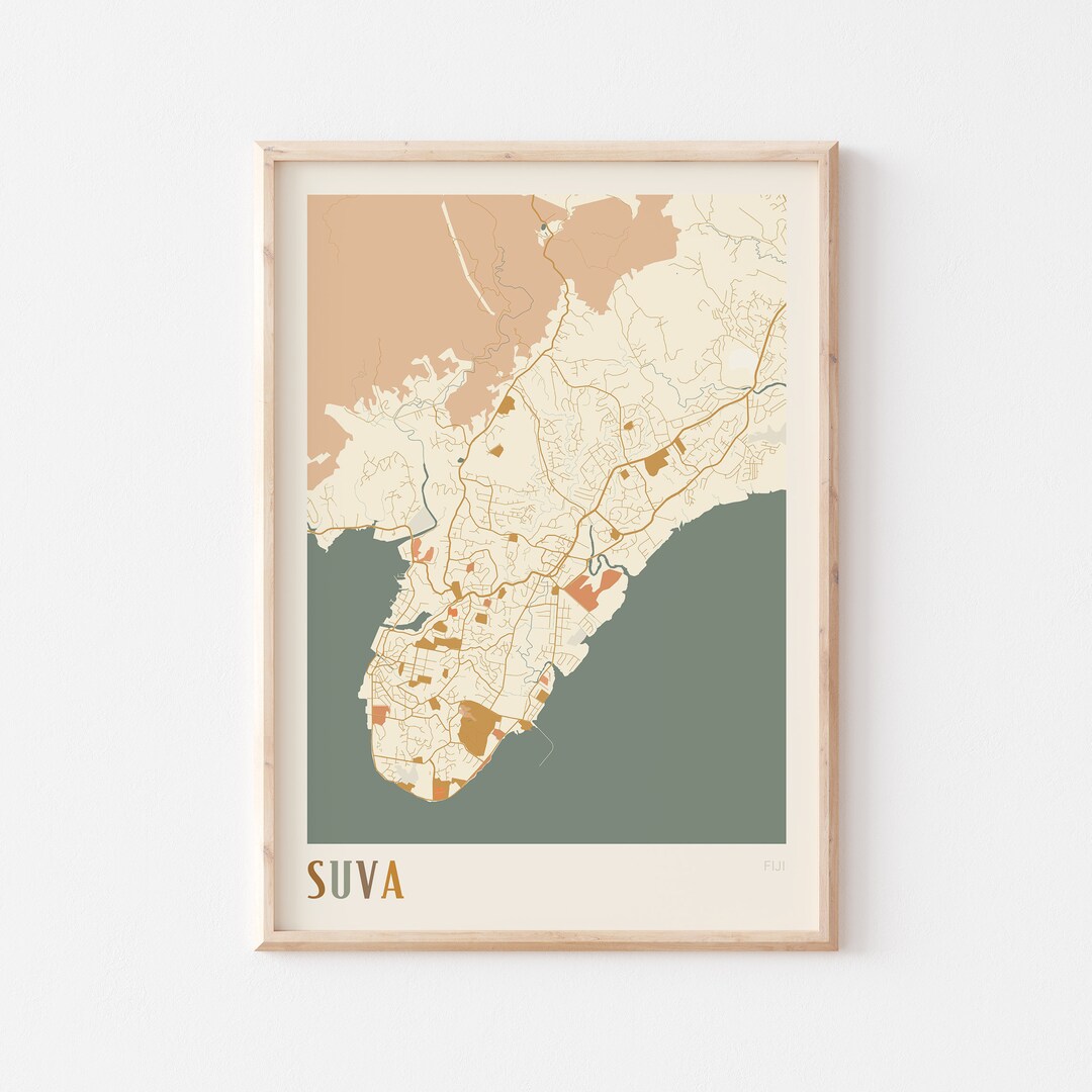 Suva Map Poster, Suva Wall Art, Suva Map, Suva Poster, Suva Map Print ...