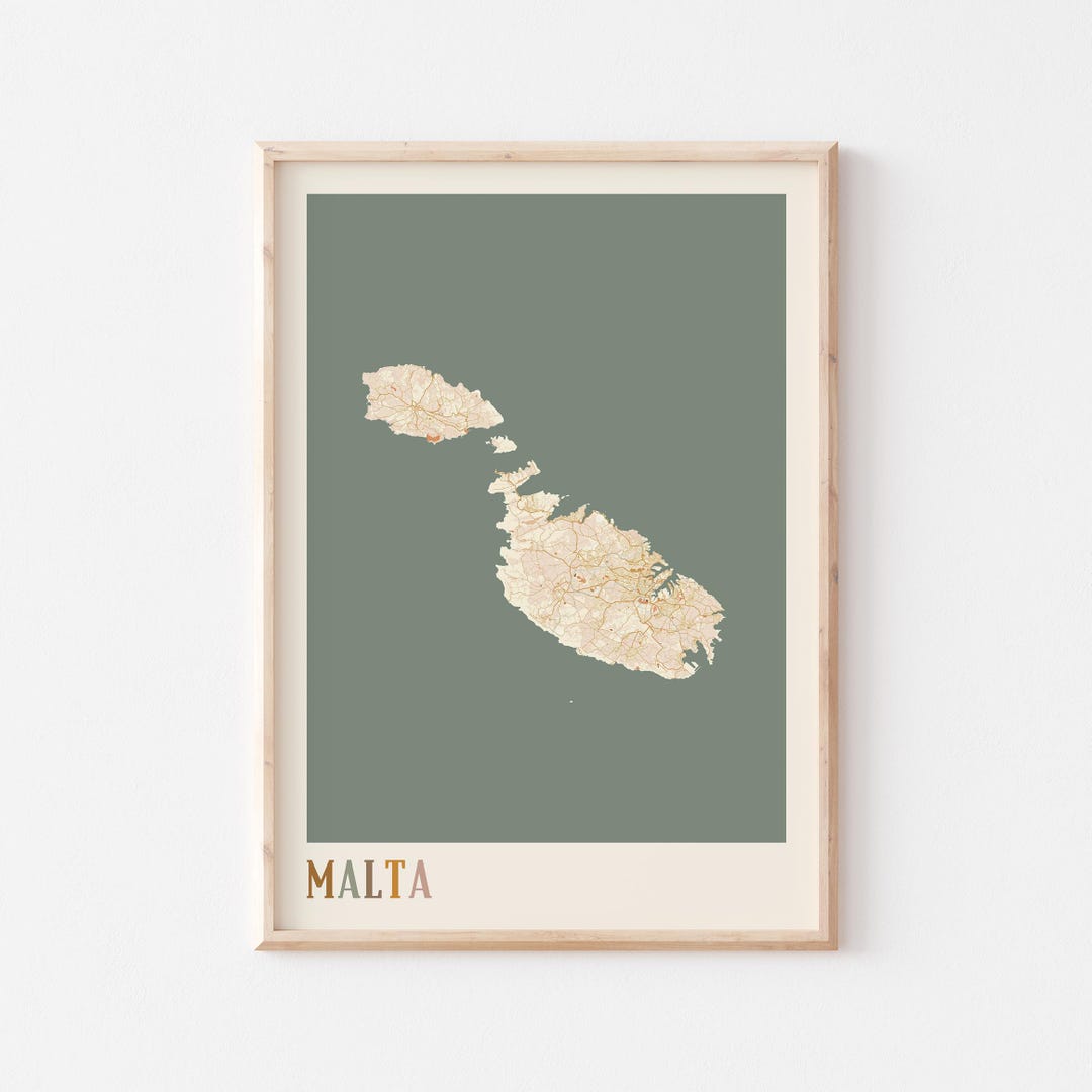 Malta Map Poster, Malta Print, Malta Poster, Malta Wall Art, Malta ...