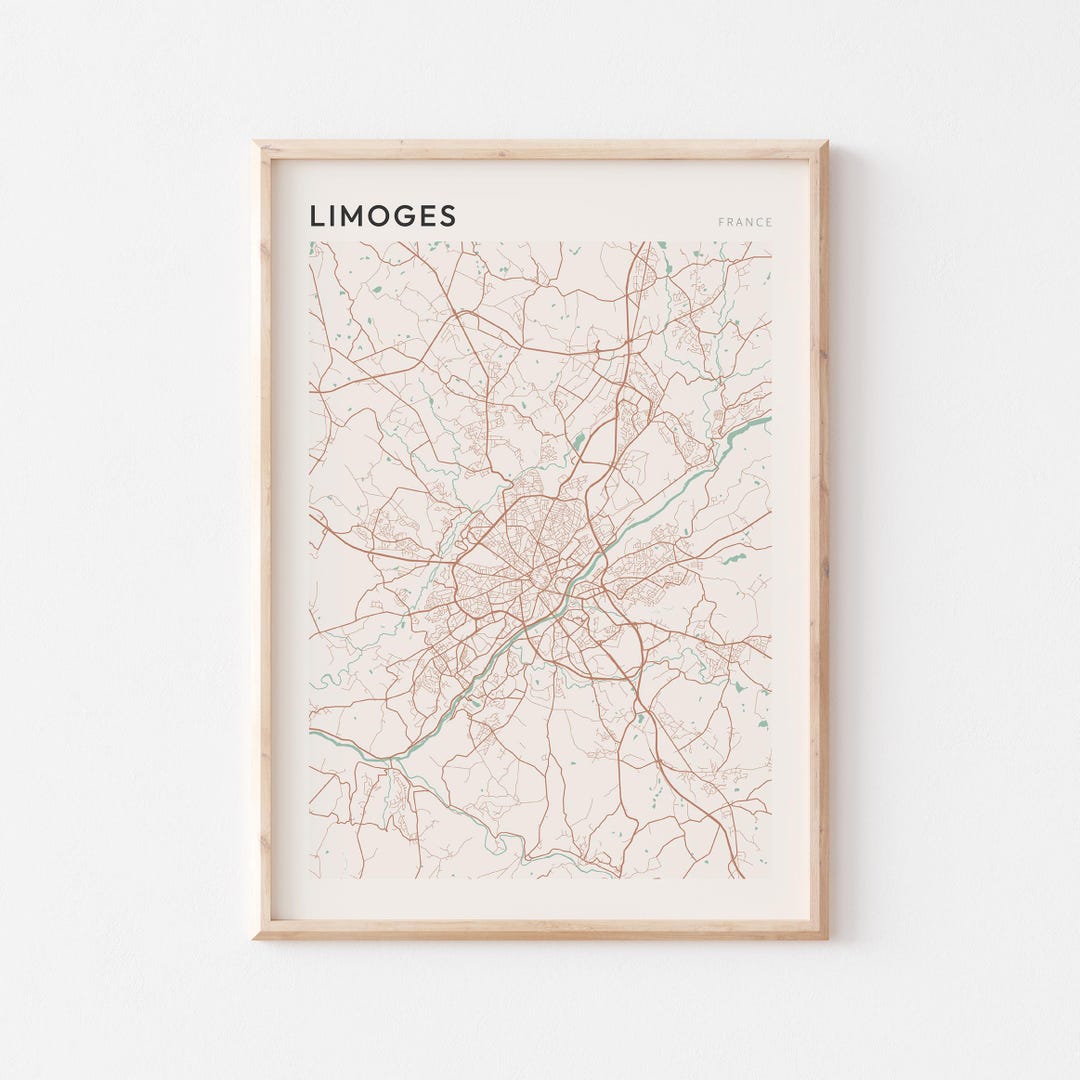 Limoges Map Poster, Limoges Print, Limoges Poster, Limoges Wall Art ...