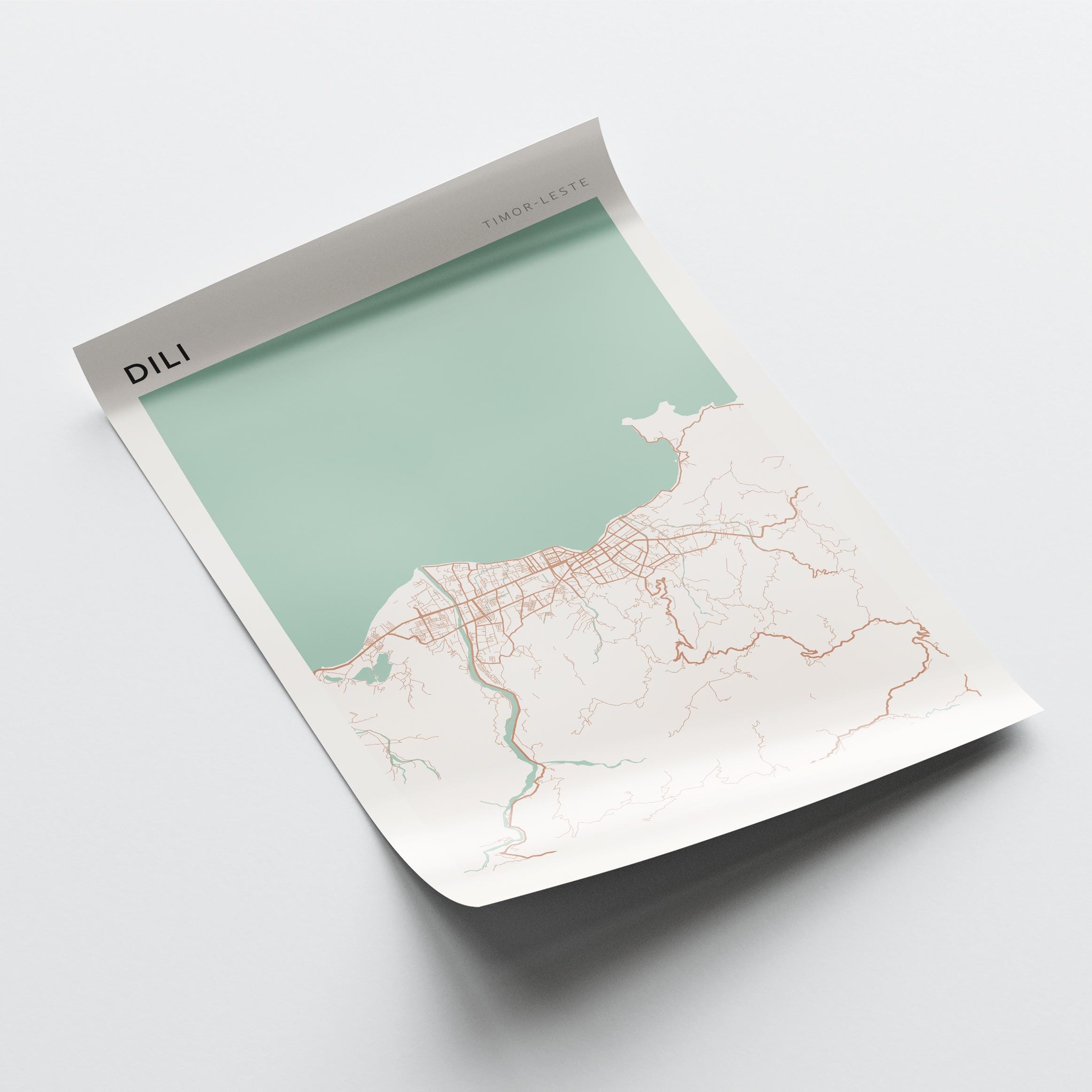Dili Map Poster, Dili Print, Dili Poster, Dili Wall Art, Timor Leste ...