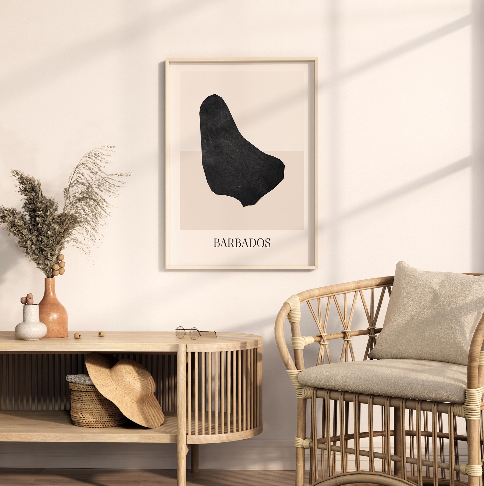 Barbados Map Poster, Barbados Print, Barbados Map Print Minimalist Boho ...
