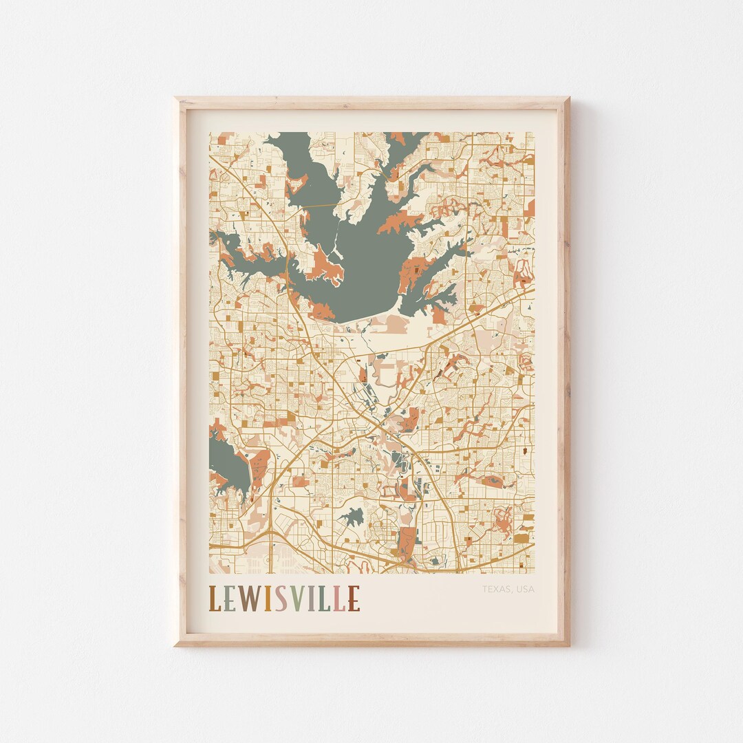 Lewisville Map Poster, Lewisville Print, Lewisville Poster, Lewisville ...