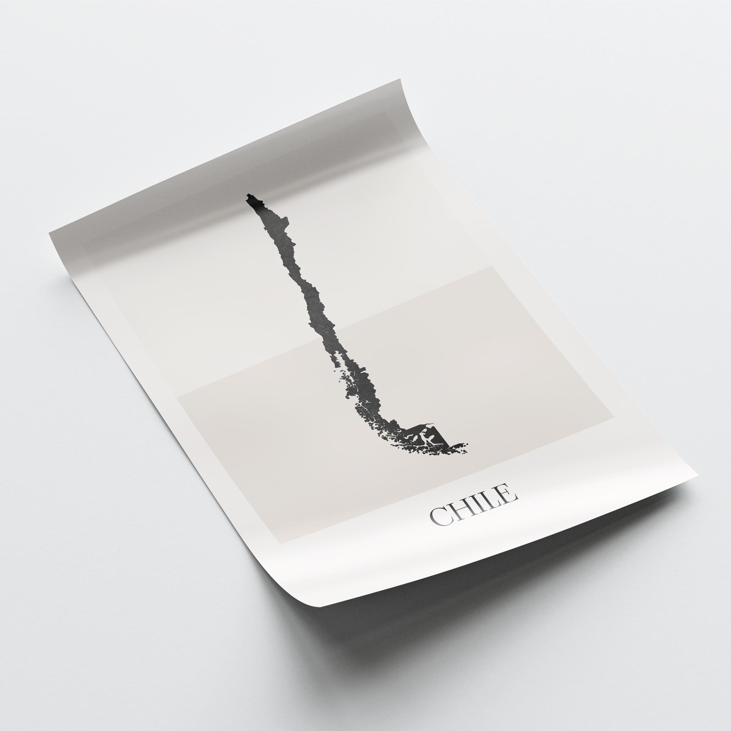 Chile Map Poster, Chile Print, Chile Map Print Minimalist Boho Wall Art ...