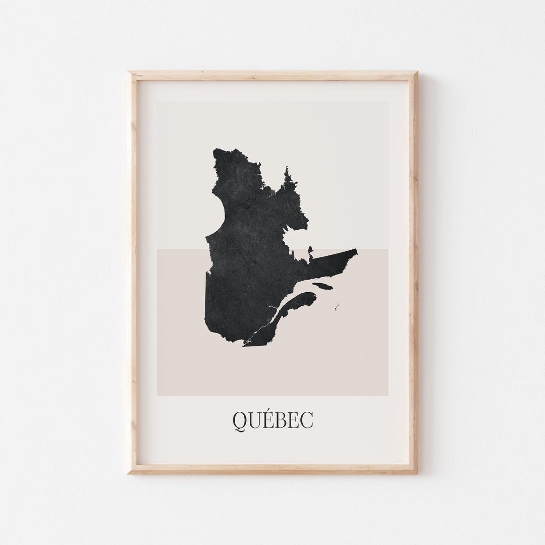 Quebec Map Poster, Quebec Print, Quebec Map Print Minimalist Boho Wall ...
