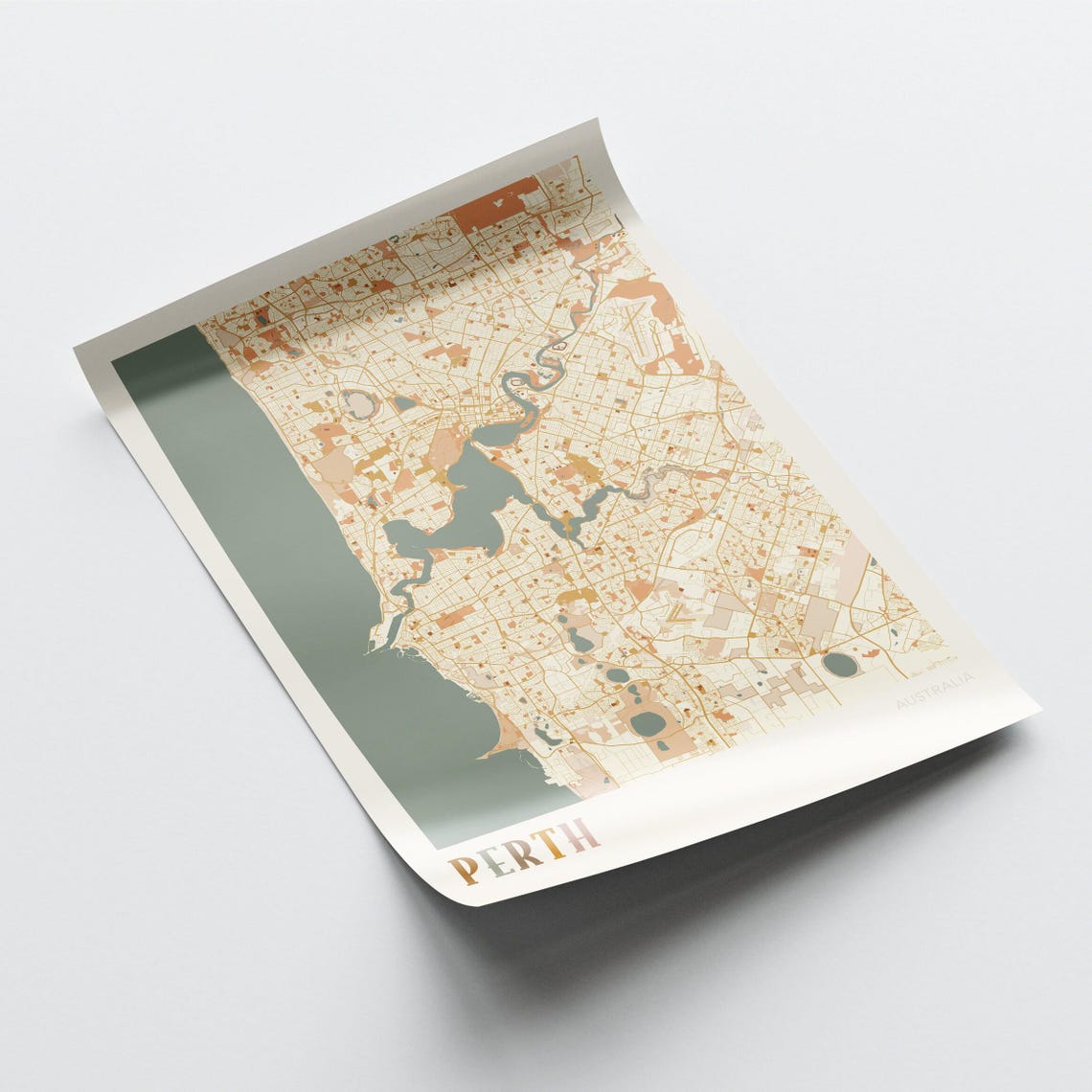 Perth Map Poster, Perth Wall Art, Perth Map, Perth Poster, Perth Print ...