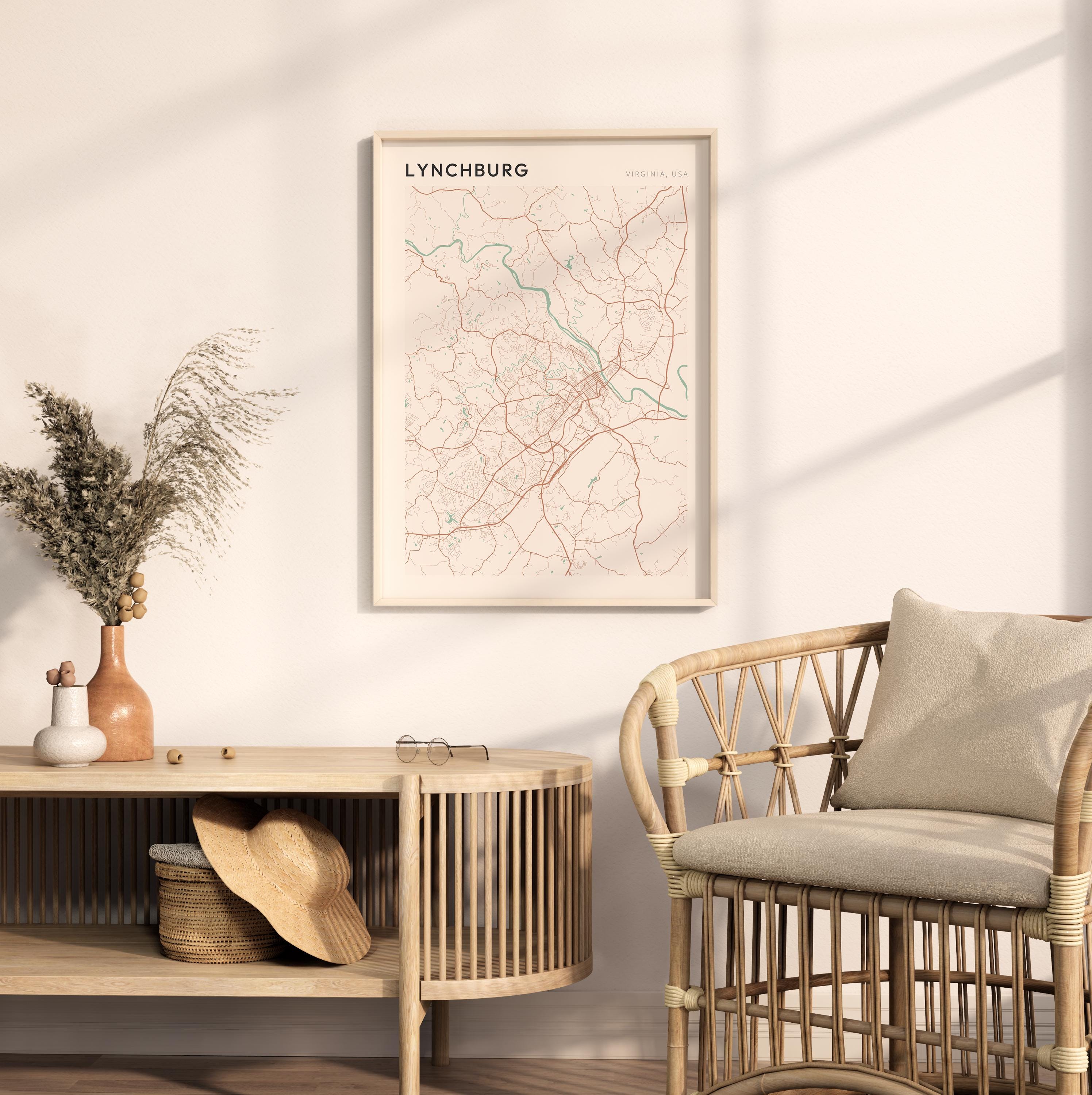 Lynchburg Map Poster, Lynchburg Print, Lynchburg Poster, Lynchburg Wall ...