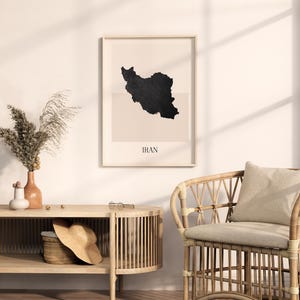 Iran Map Poster, Iran Print, Iran Map Print Minimalist Boho Wall Art ...