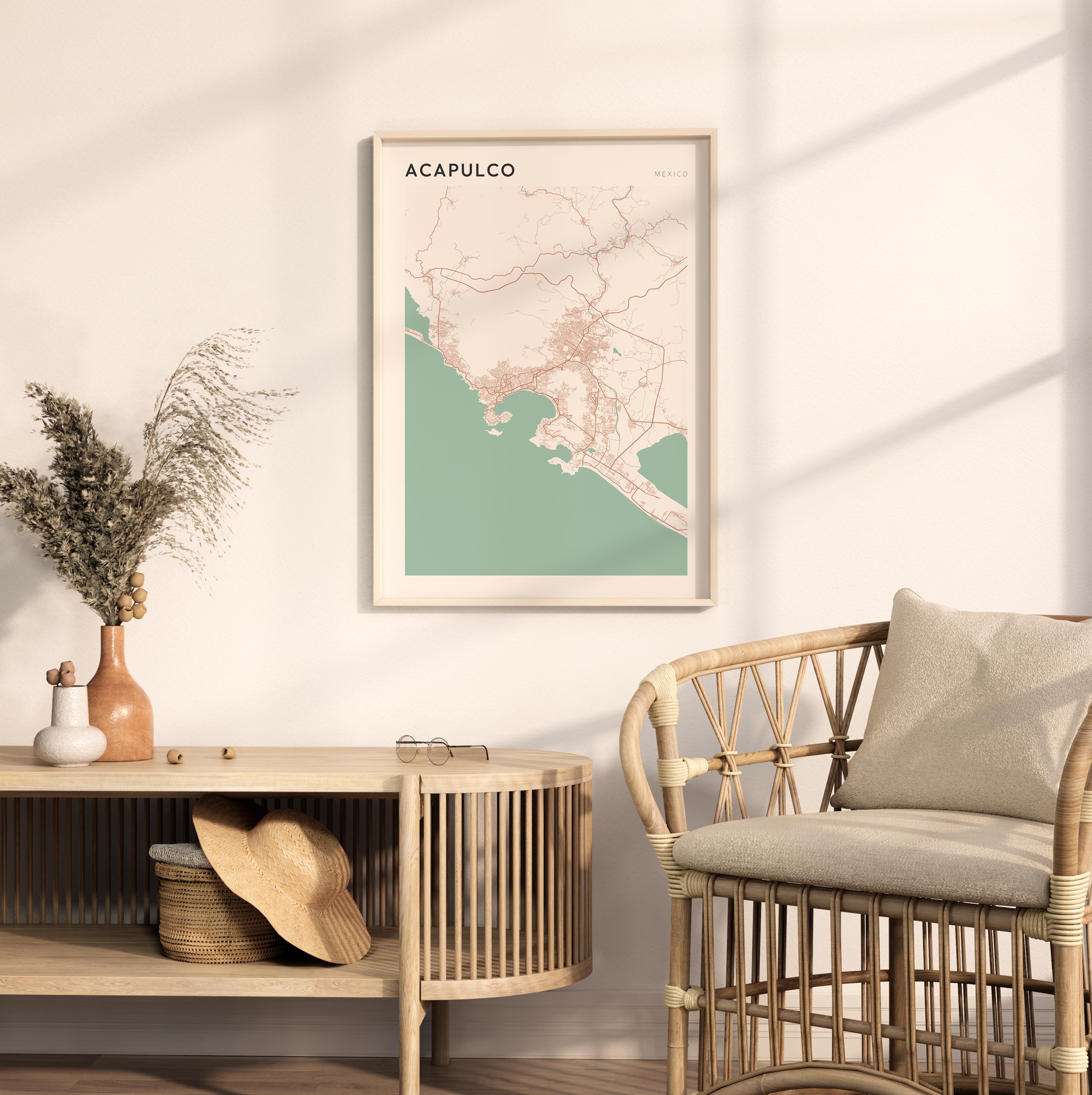 Acapulco Map Poster, Acapulco Print, Acapulco Poster, Acapulco Wall Art ...