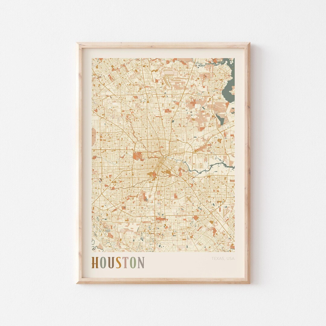 Houston Map Poster, Houston Wall Art, Houston City Map, Houston Print ...