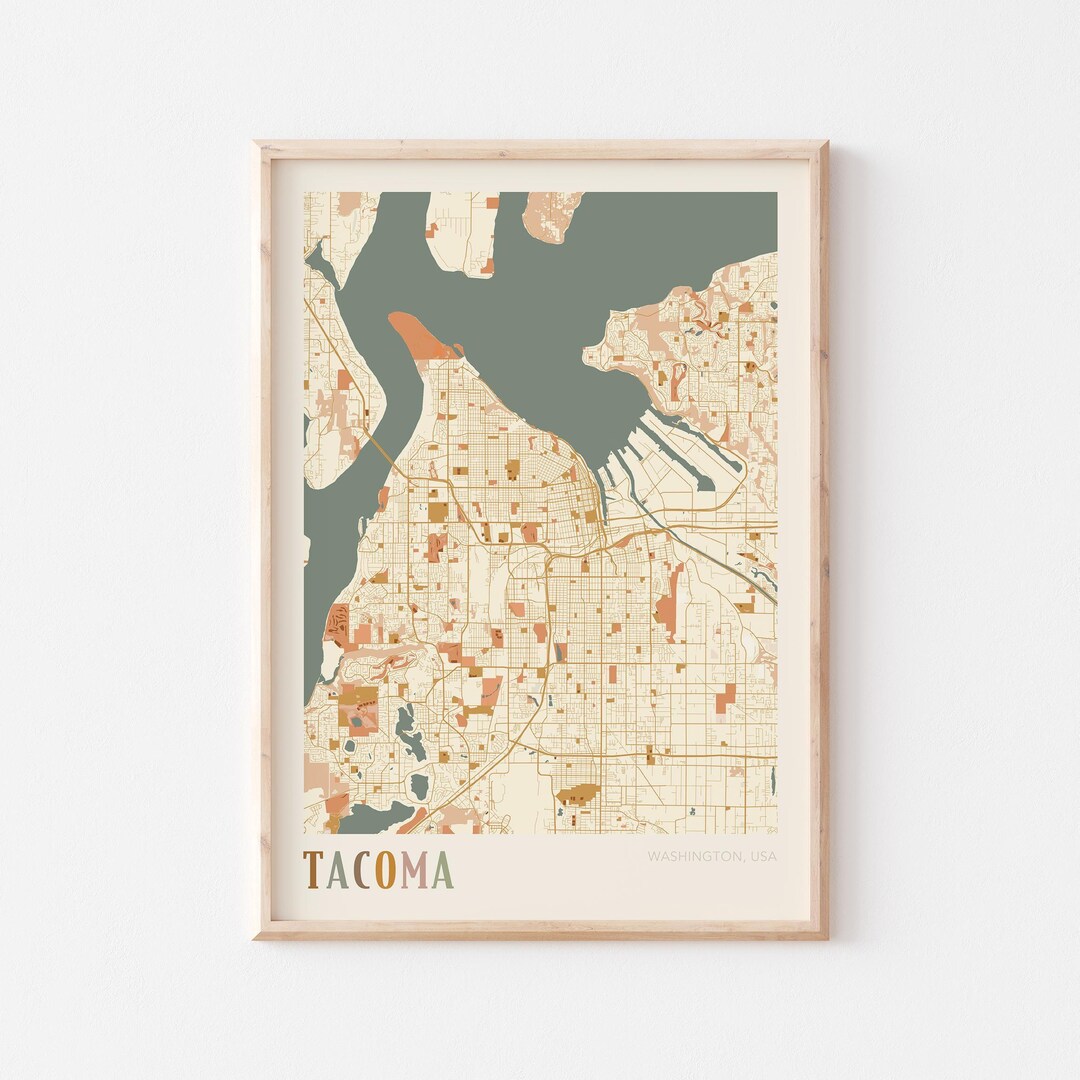 Tacoma Map Poster, Tacoma Print, Tacoma Poster, Tacoma Wall Art ...
