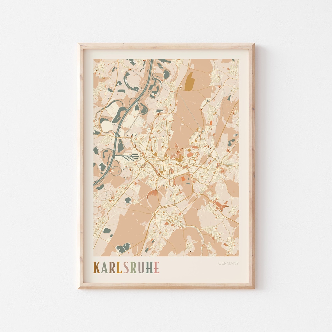 Karlsruhe Map Poster, Karlsruhe Print, Karlsruhe Poster, Karlsruhe Wall ...